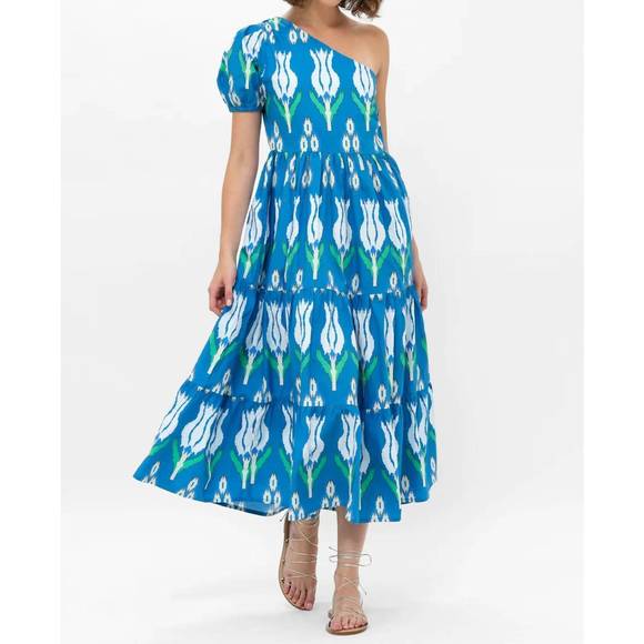 Oliphant | Dresses | New Oliphant One Shoulder Maxi In Samba Blue ...